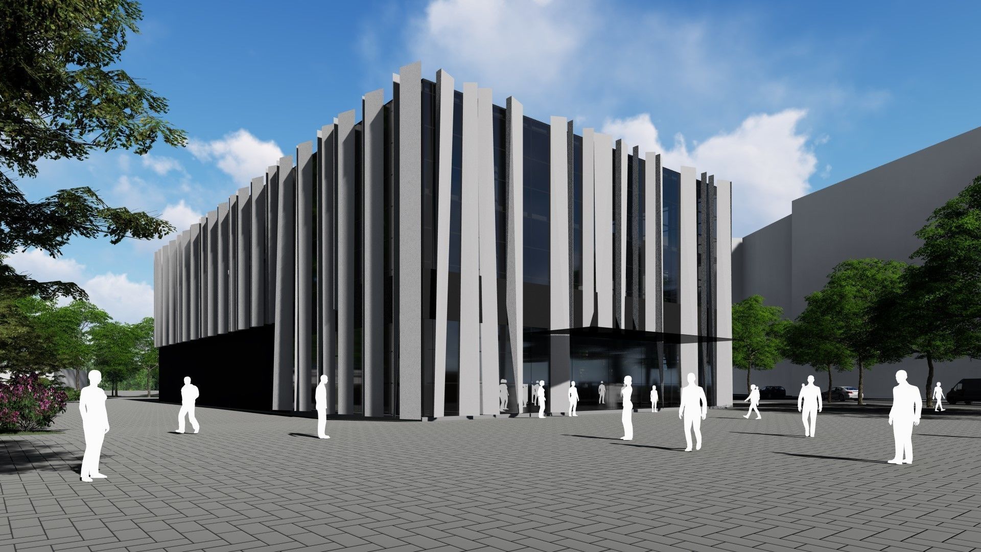 3D model of the cinema building reconstruction 6 versions 3D model ...