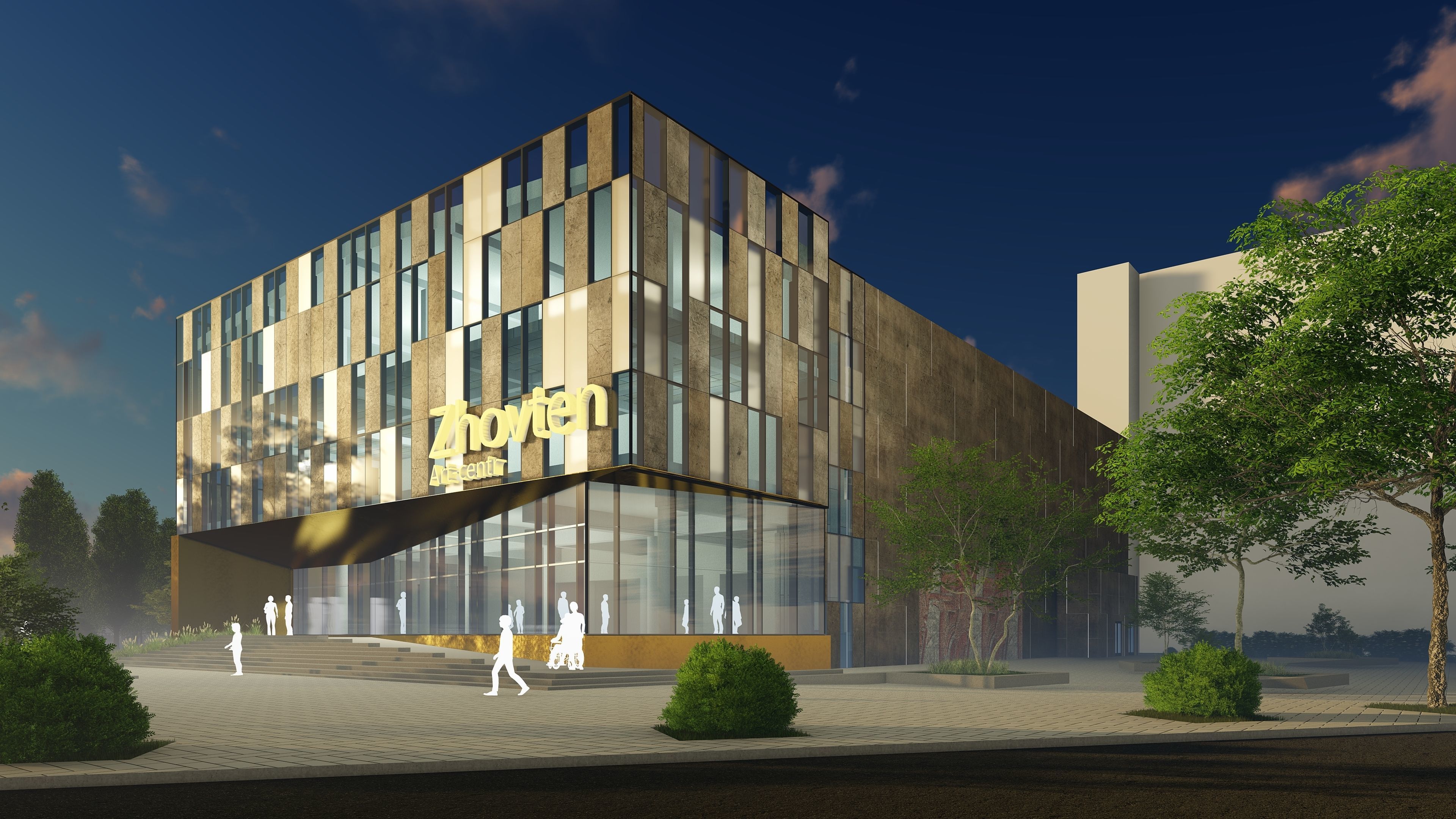 3D model of the cinema building reconstruction 6 versions 3D model ...