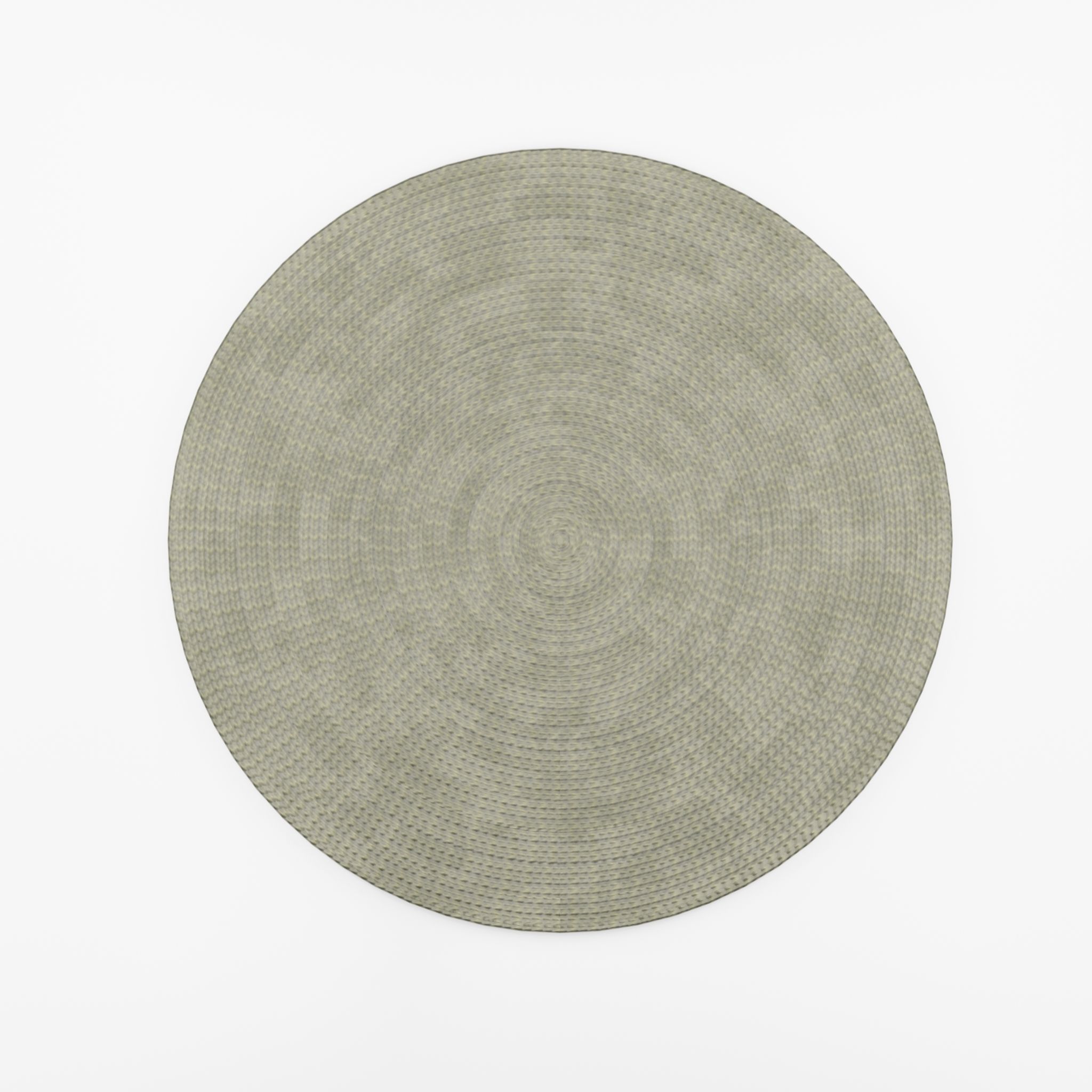 3D model 3D Model of a small round rug in woven jute quality VR / AR ...