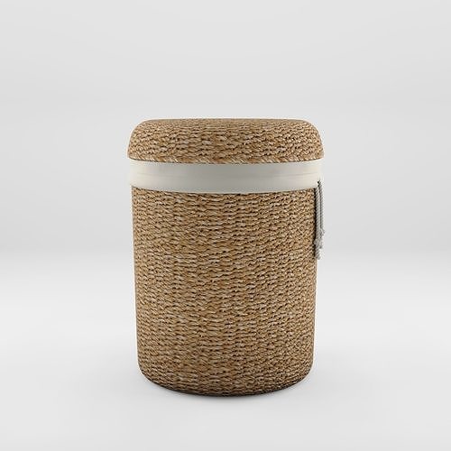 3D model 3D Model of a cylinder-shaped laundry basket VR / AR / low ...