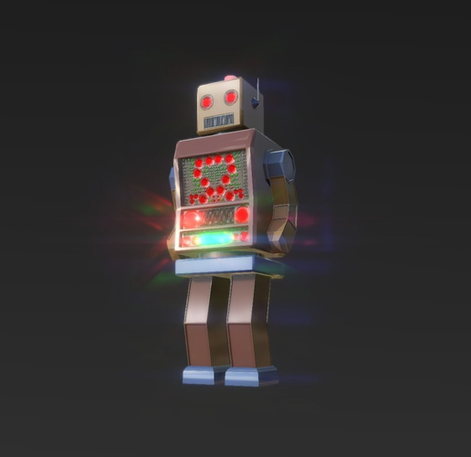 3D model Mr Robot Low Poly PBR painted rigged VR / AR / low-poly rigged ...