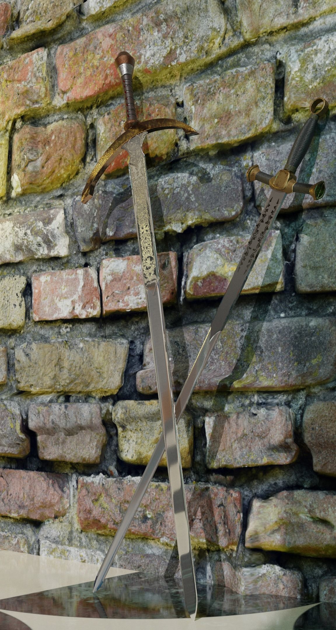 Twin Swords 3D model | CGTrader