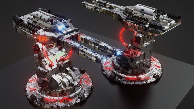 3D model Alien laser gun turret VR / AR / low-poly | CGTrader