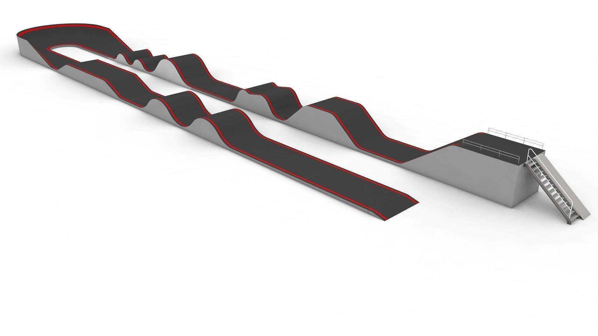 Pump track kit and 3 pre-built tracks 3D model | CGTrader