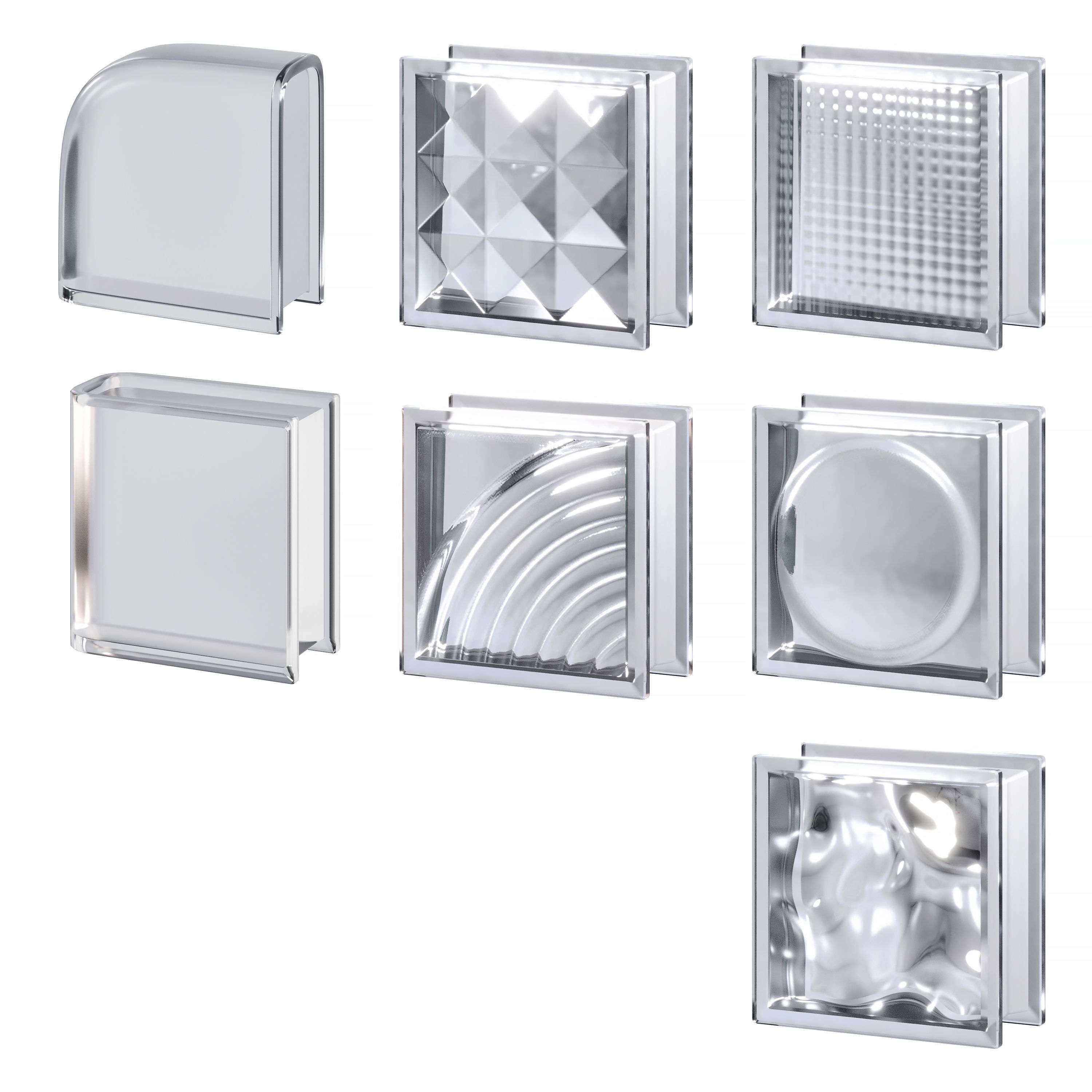 glass block partition 3D model | CGTrader