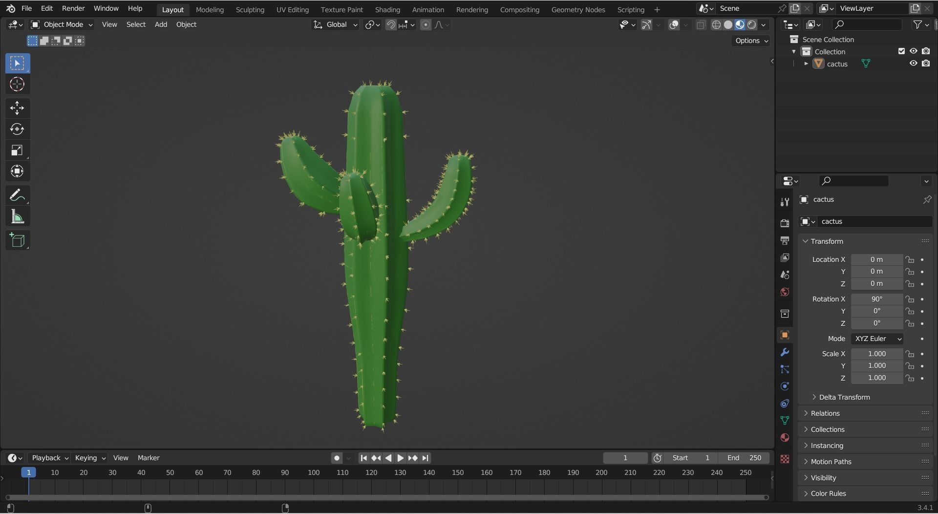 3D model Cactus VR / AR / low-poly | CGTrader