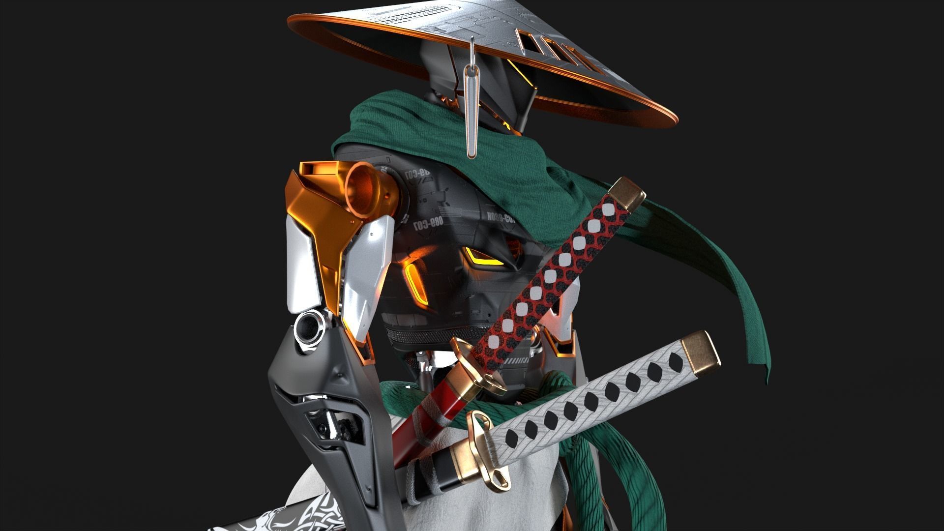 3D model Cyborg Samurai VR / AR / low-poly | CGTrader
