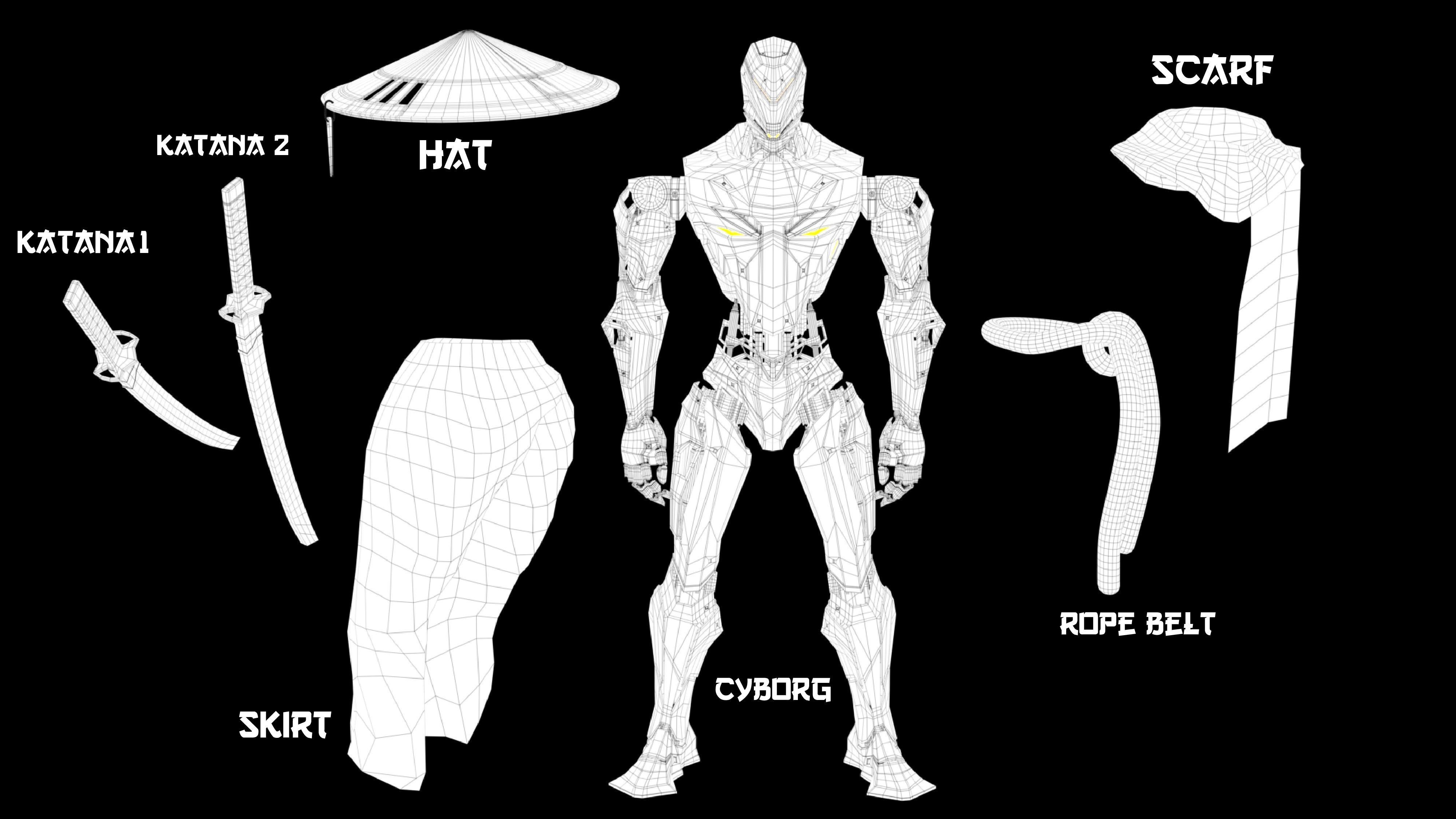 3D model Cyborg Samurai VR / AR / low-poly | CGTrader