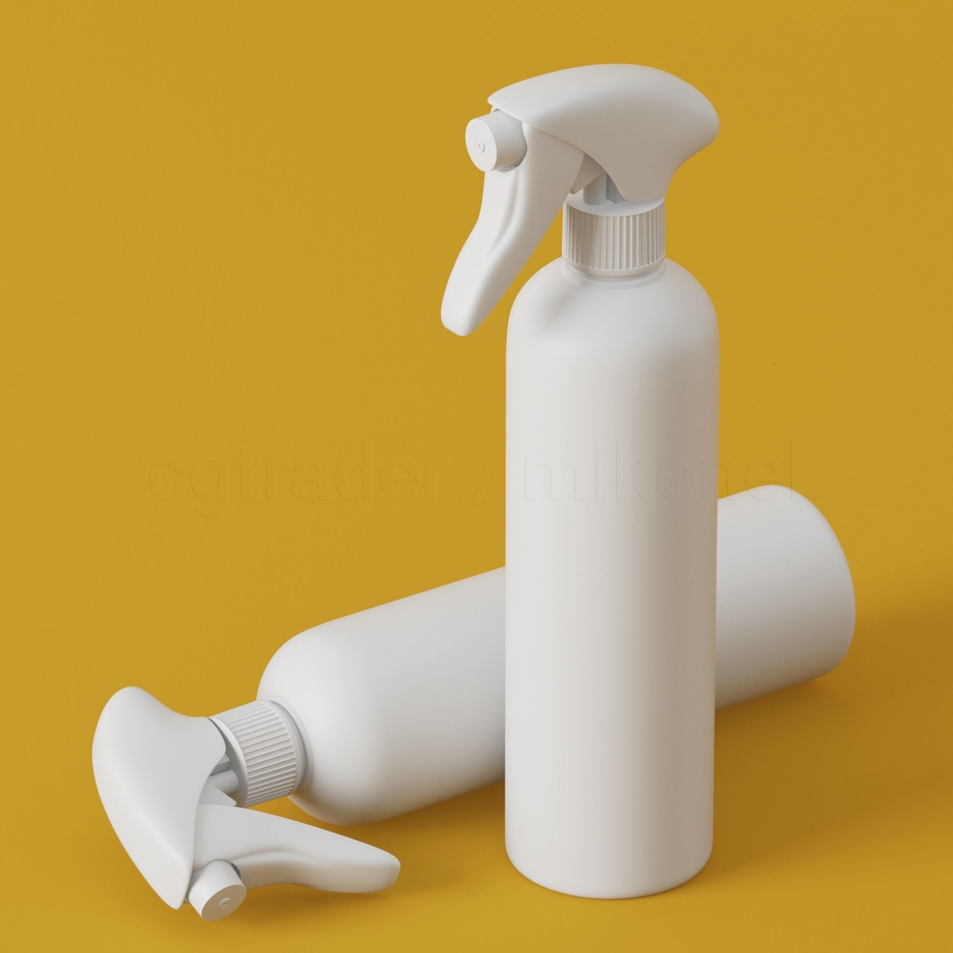 Spray plastic bottle with dispenser 500 ml 3D model | CGTrader