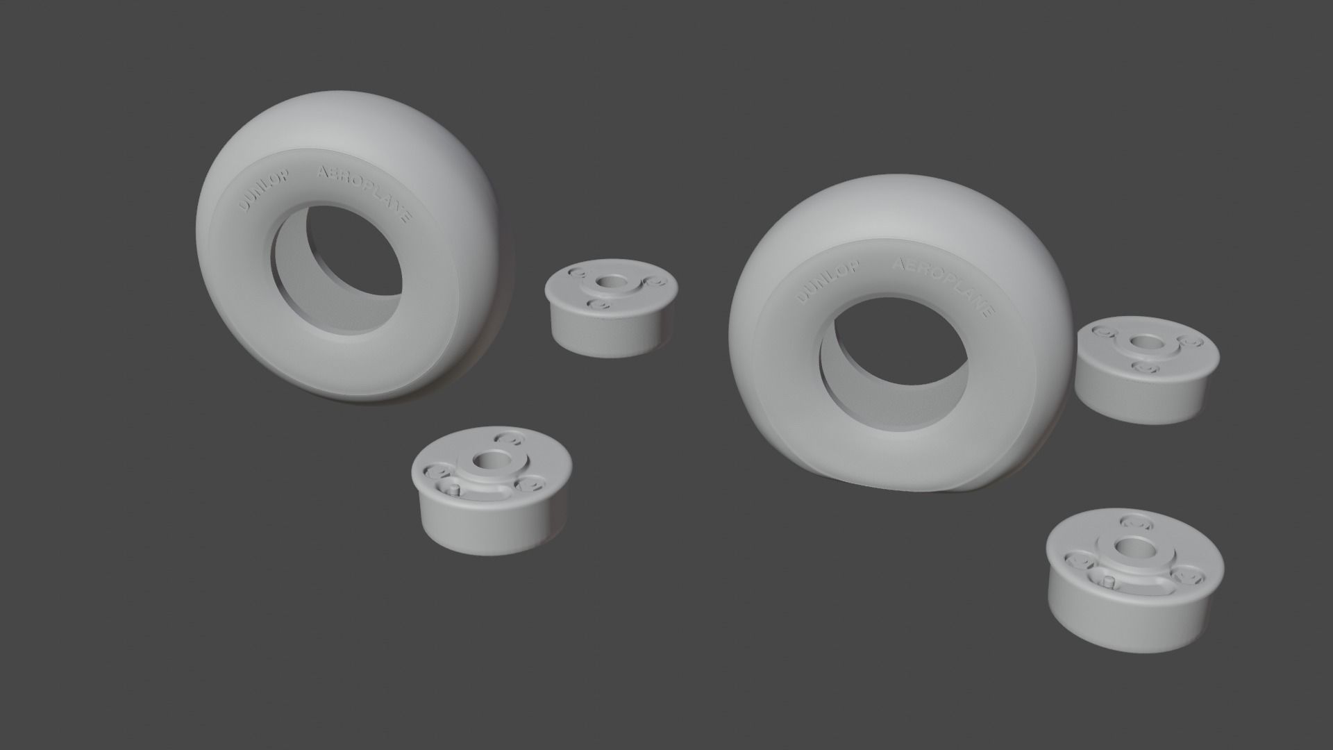 Hawker Hurricane Main and TailWheel set 3D model 3D printable | CGTrader