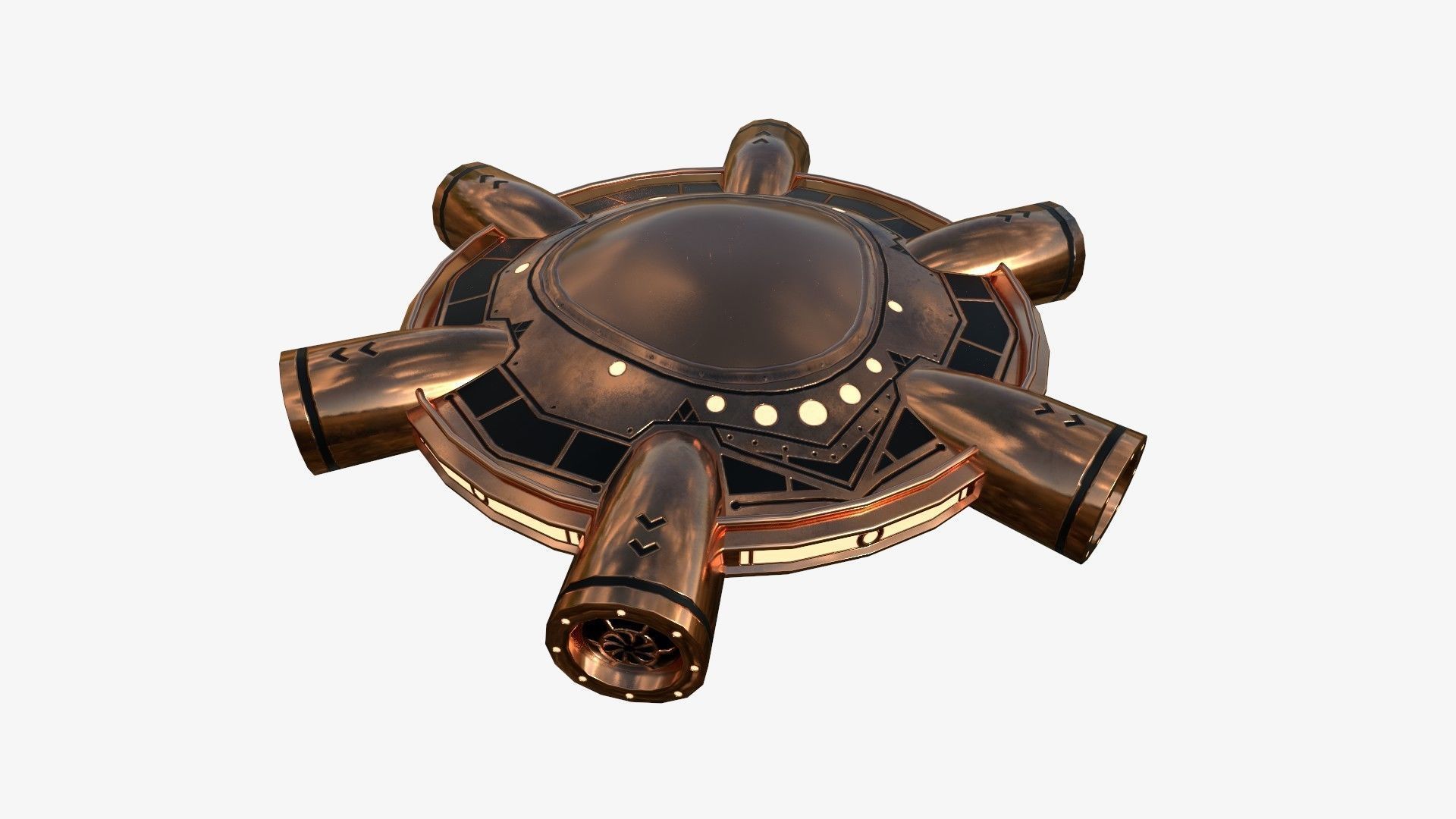 3D model Alien Spaceship UFO J06 Copper - Sci Fi Spacecraft Design VR ...