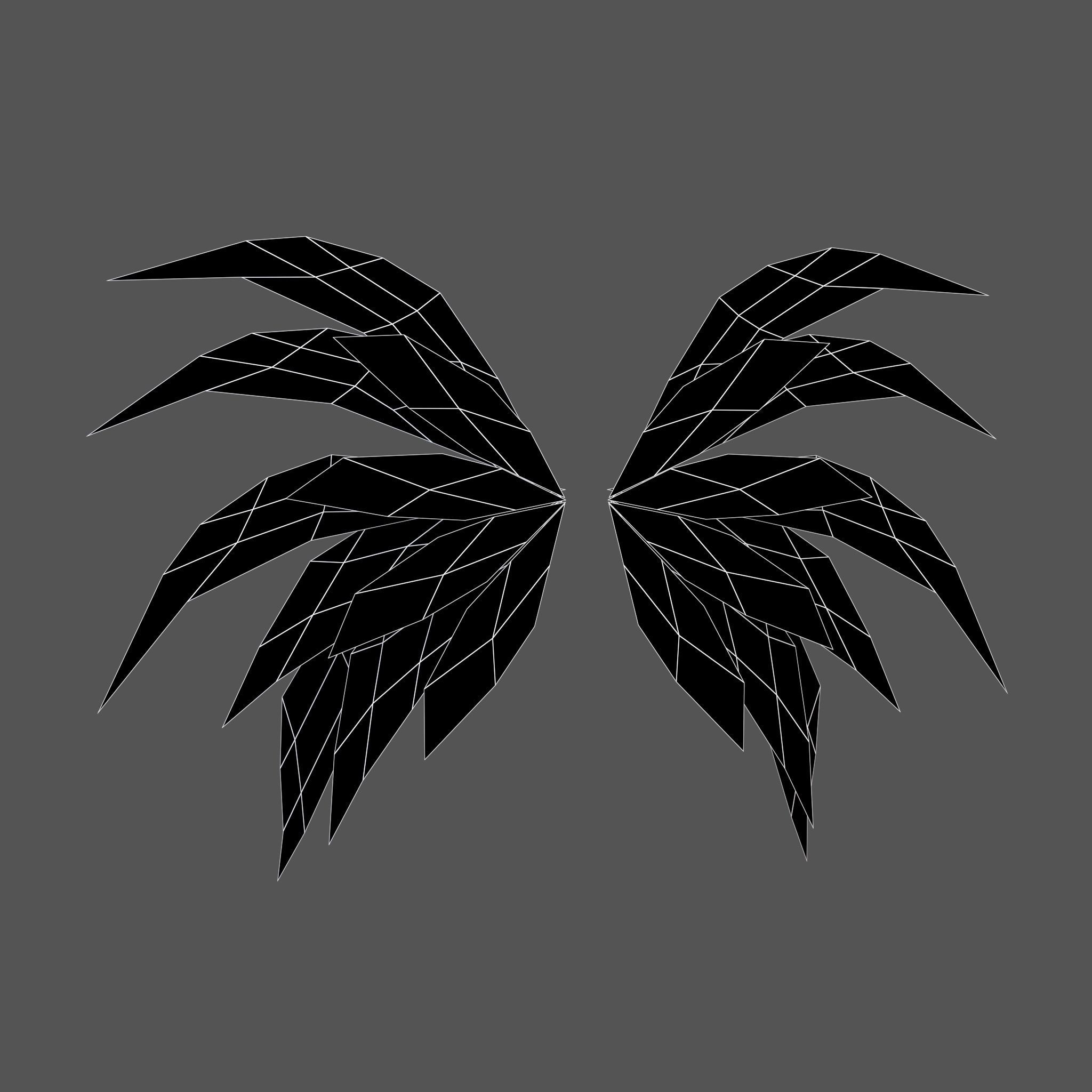 3D model Low Poly Wings v4 001 VR / AR / low-poly | CGTrader