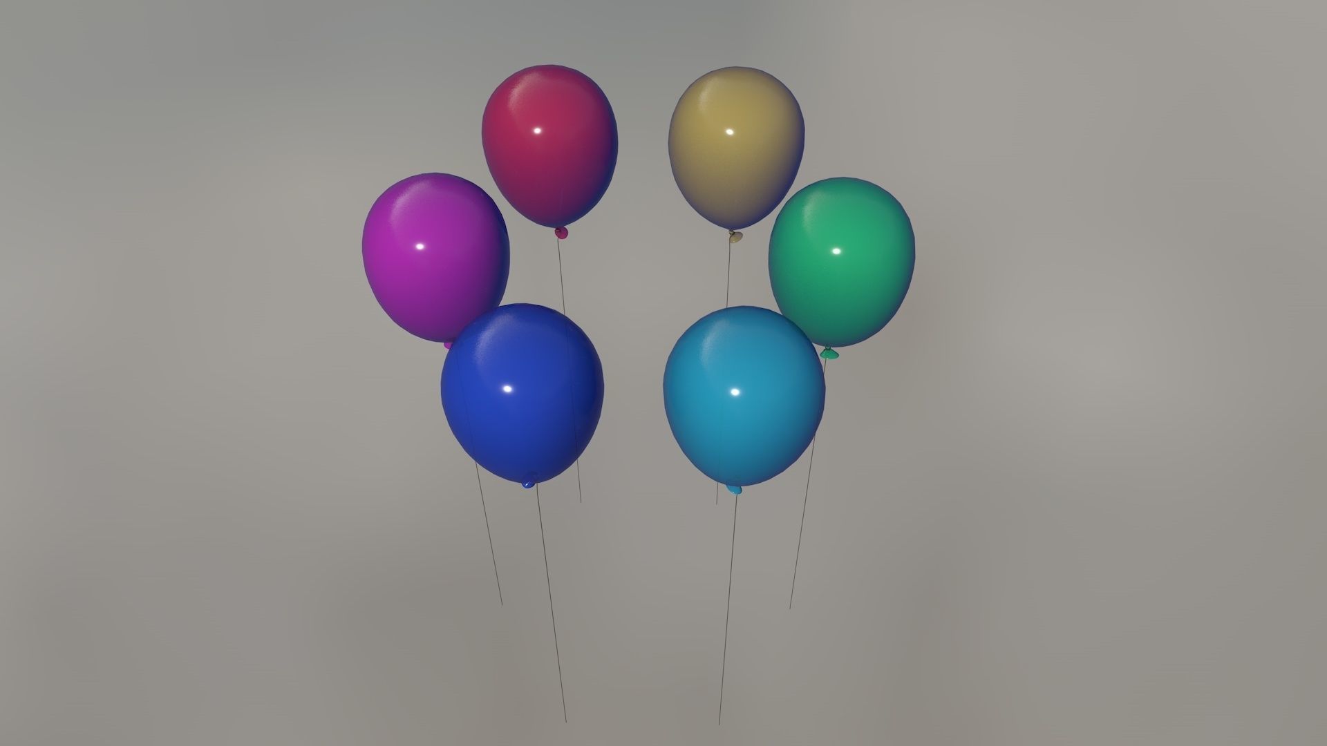 Ballons colorful balloons 3D model | CGTrader