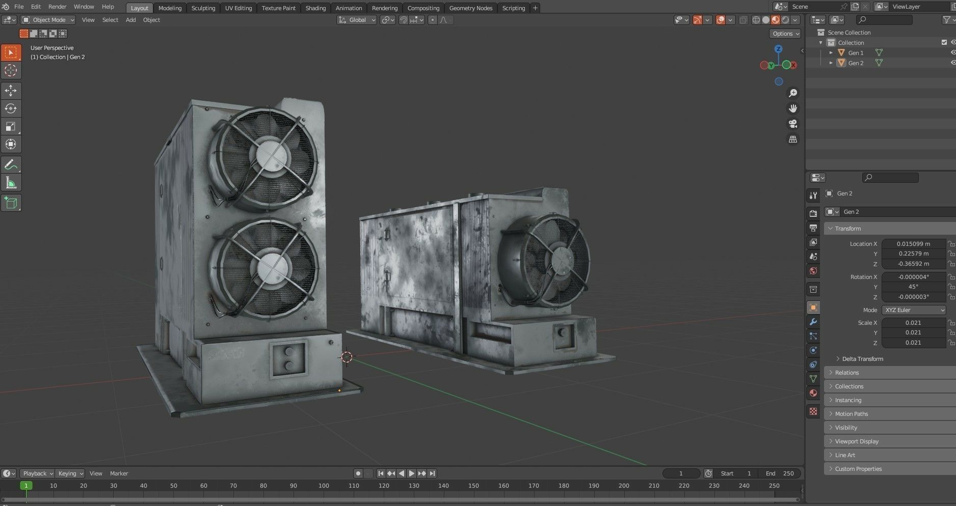 3D model Large Generator 2 Types VR / AR / low-poly | CGTrader
