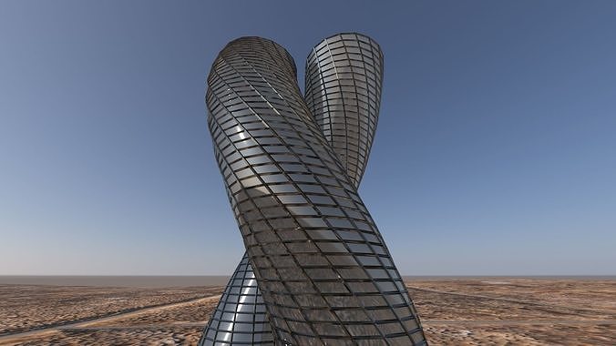 Glass twin tower 3D model | CGTrader