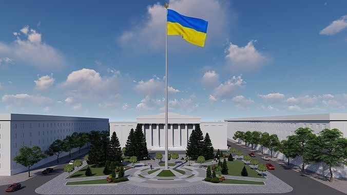 3d model of a flagpole 3D model | CGTrader