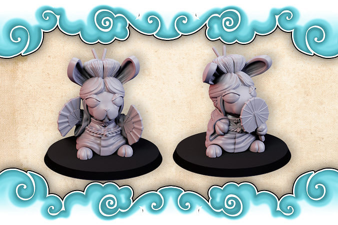 Rabbit cheerleader 3D model 3D printable | CGTrader