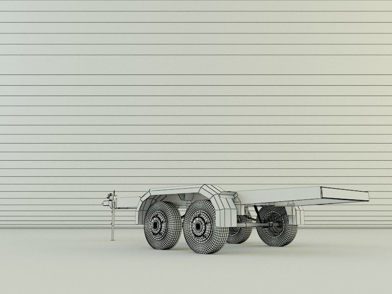 two axle empty trailer 3D model | CGTrader