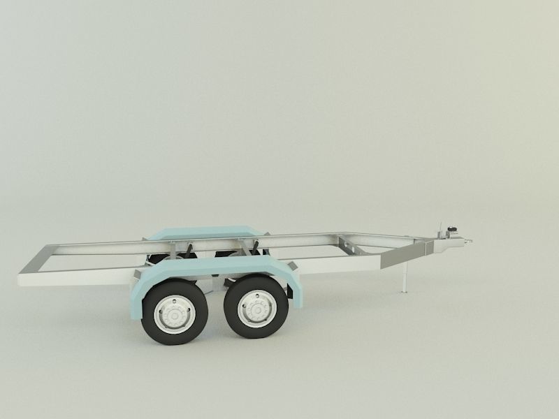 two axle empty trailer 3D model | CGTrader