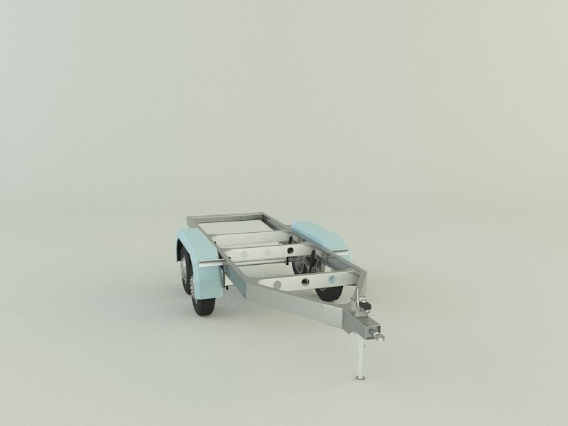 two axle empty trailer 3D model | CGTrader