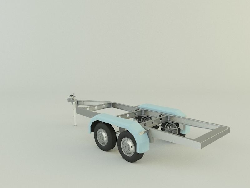 two axle empty trailer 3D model | CGTrader