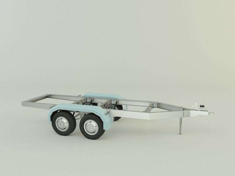 two axle empty trailer 3D model | CGTrader