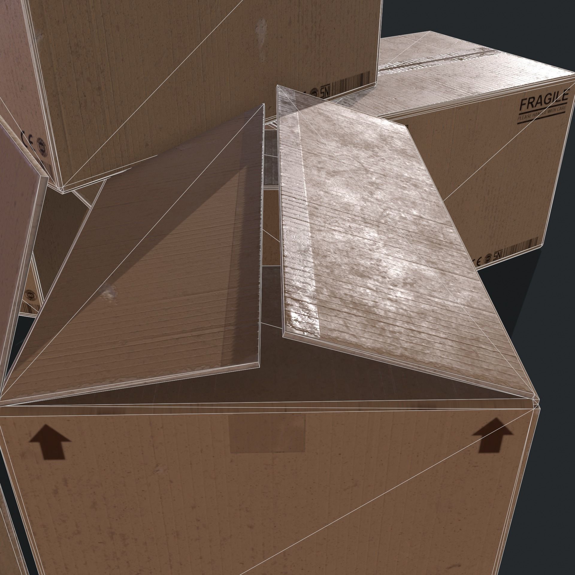 3D model Cardboard box VR / AR / low-poly | CGTrader