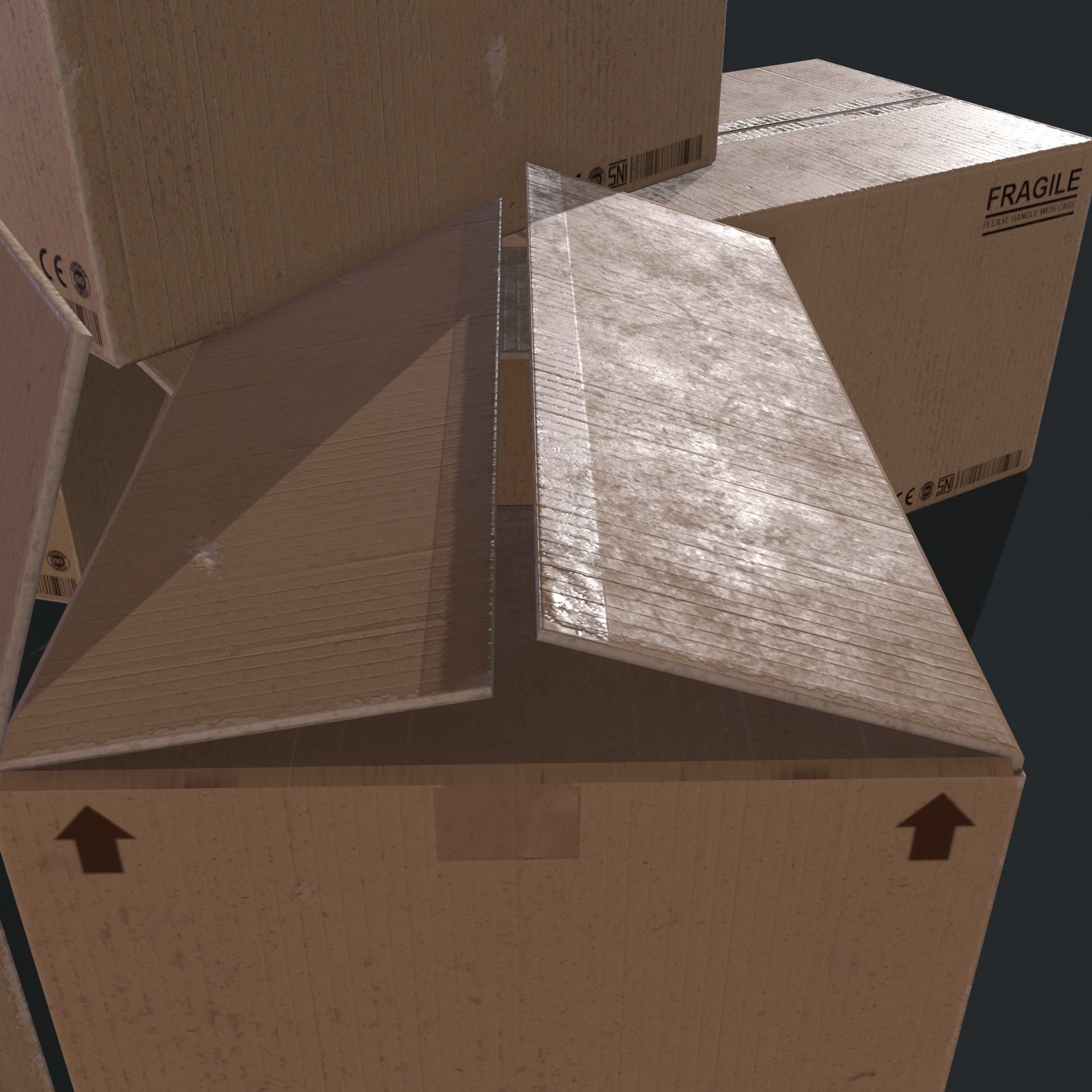 3D model Cardboard box VR / AR / low-poly | CGTrader