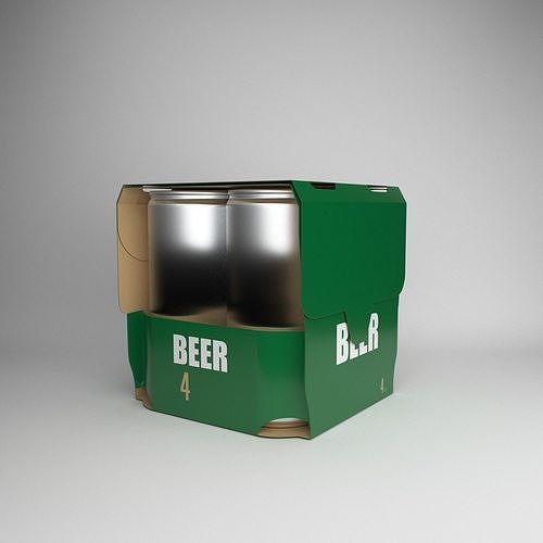 beer cardboard cans 3d model 269cm 3D model | CGTrader
