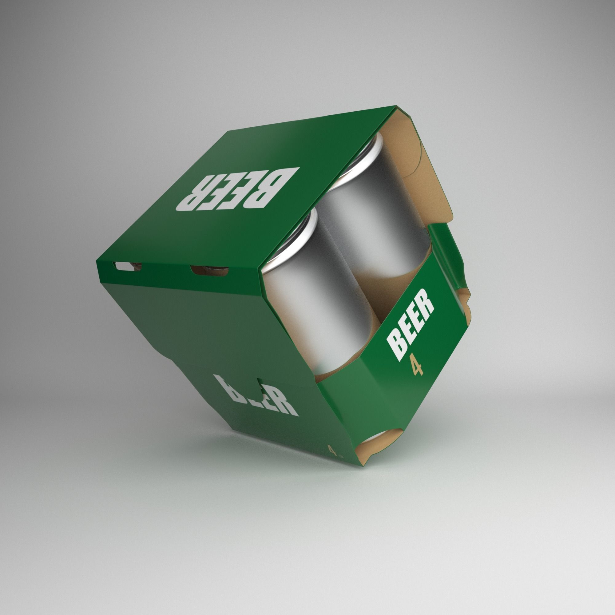beer cardboard cans 3d model 269cm 3D model | CGTrader