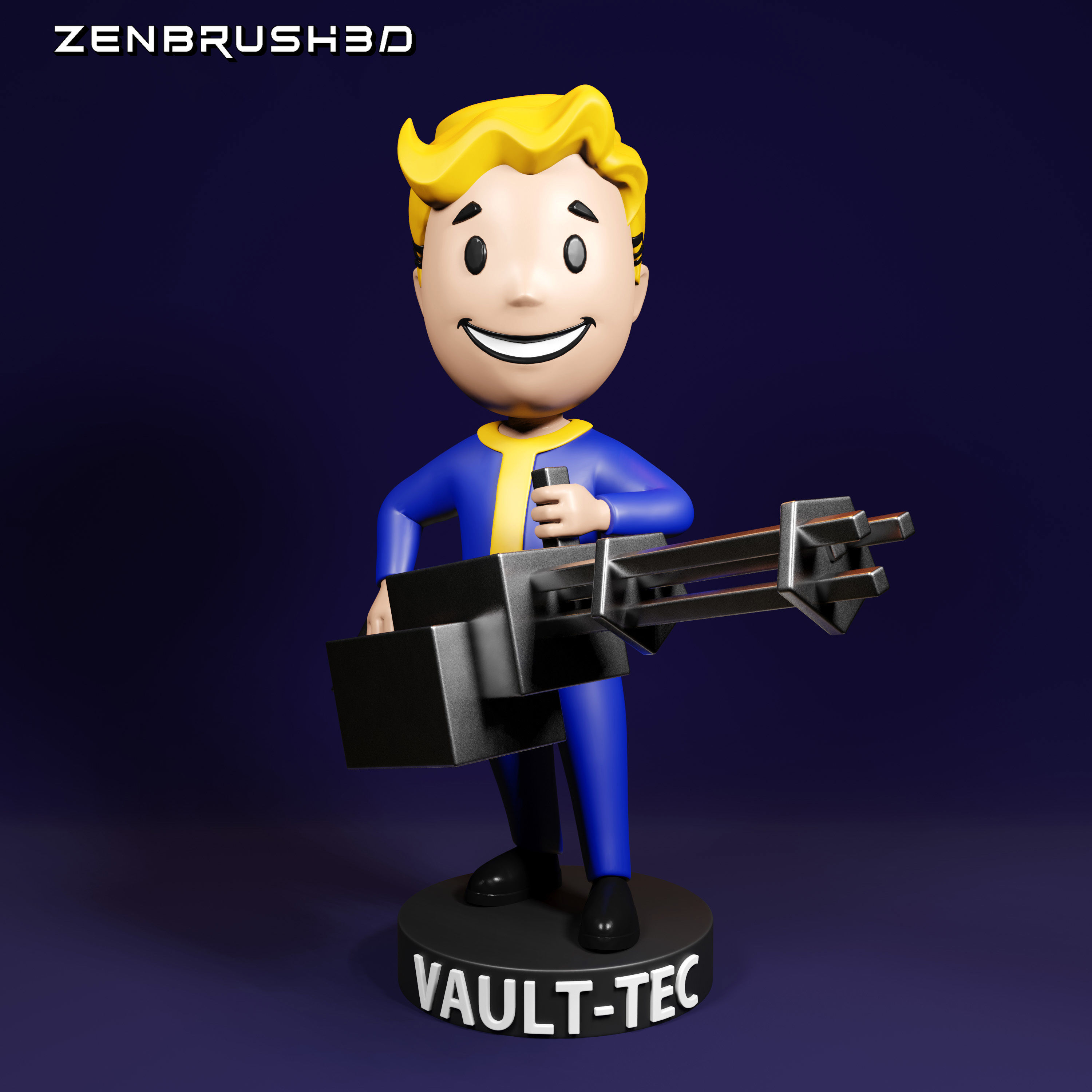 BOBBLEHEAD BIG GUNS - FALLOUT 4 3D model 3D printable | CGTrader