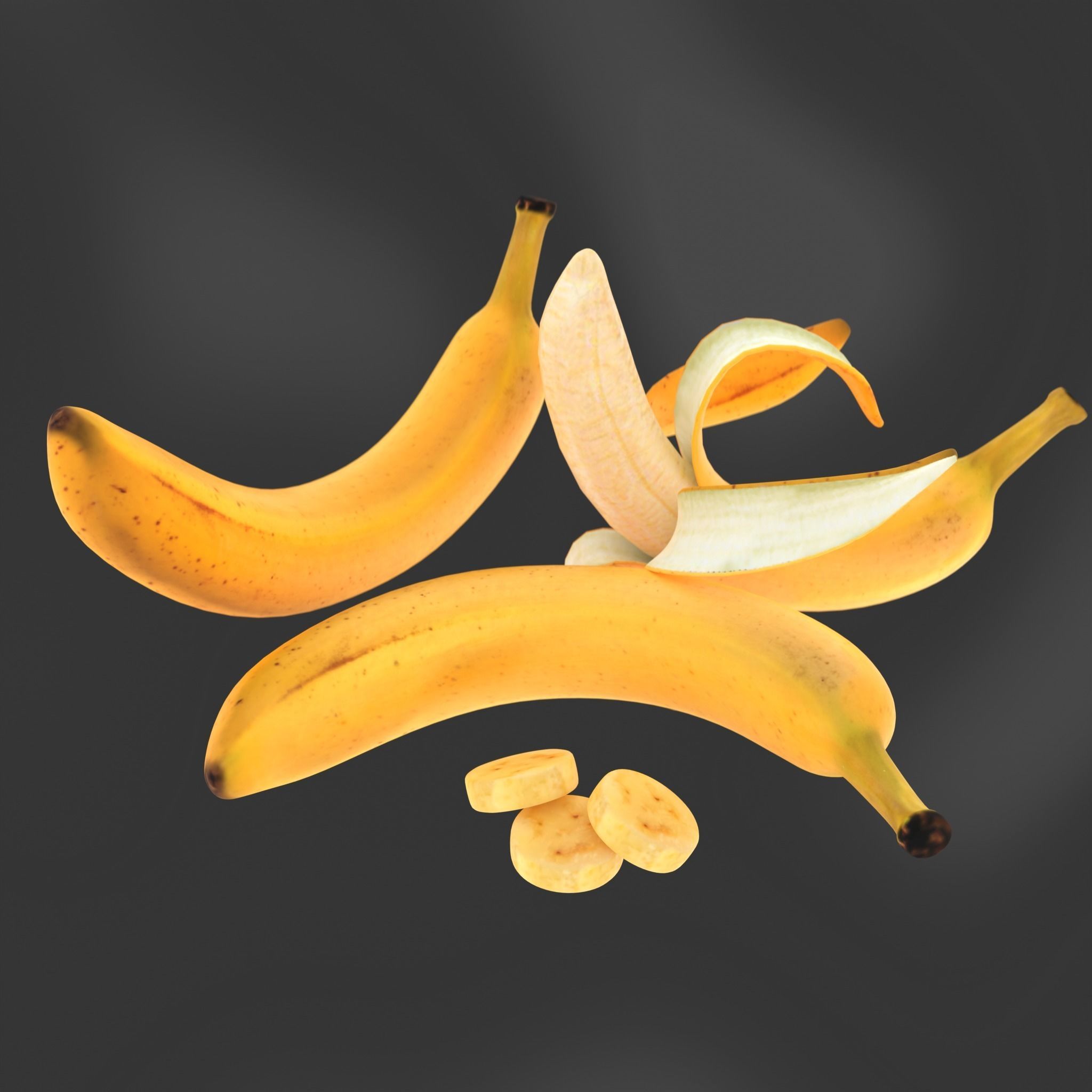 Banana set 3D model | CGTrader