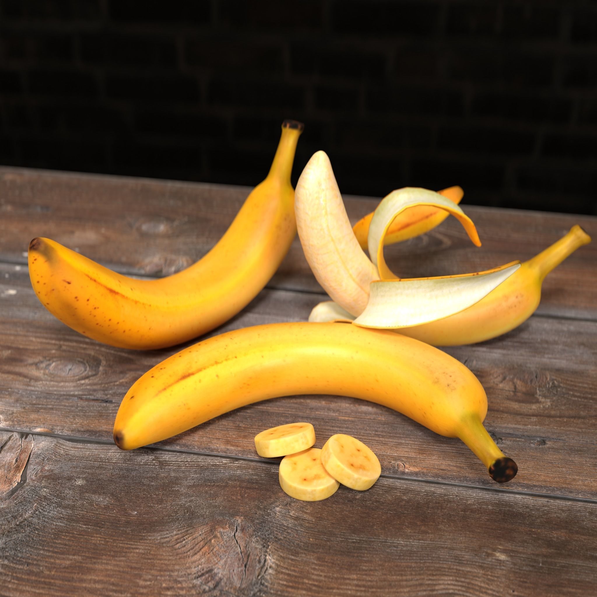 Banana set 3D model | CGTrader