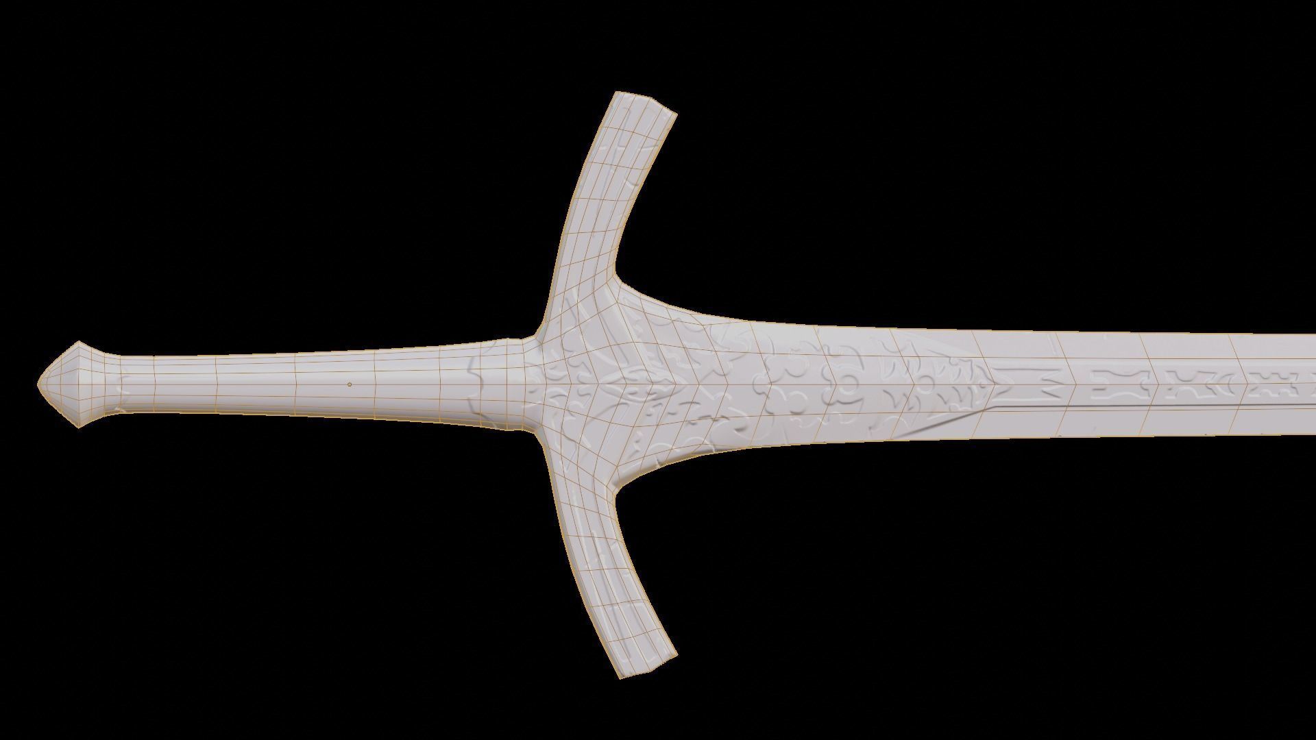 3D model Weapon two handed fantasy longsword sword VR / AR / low-poly ...