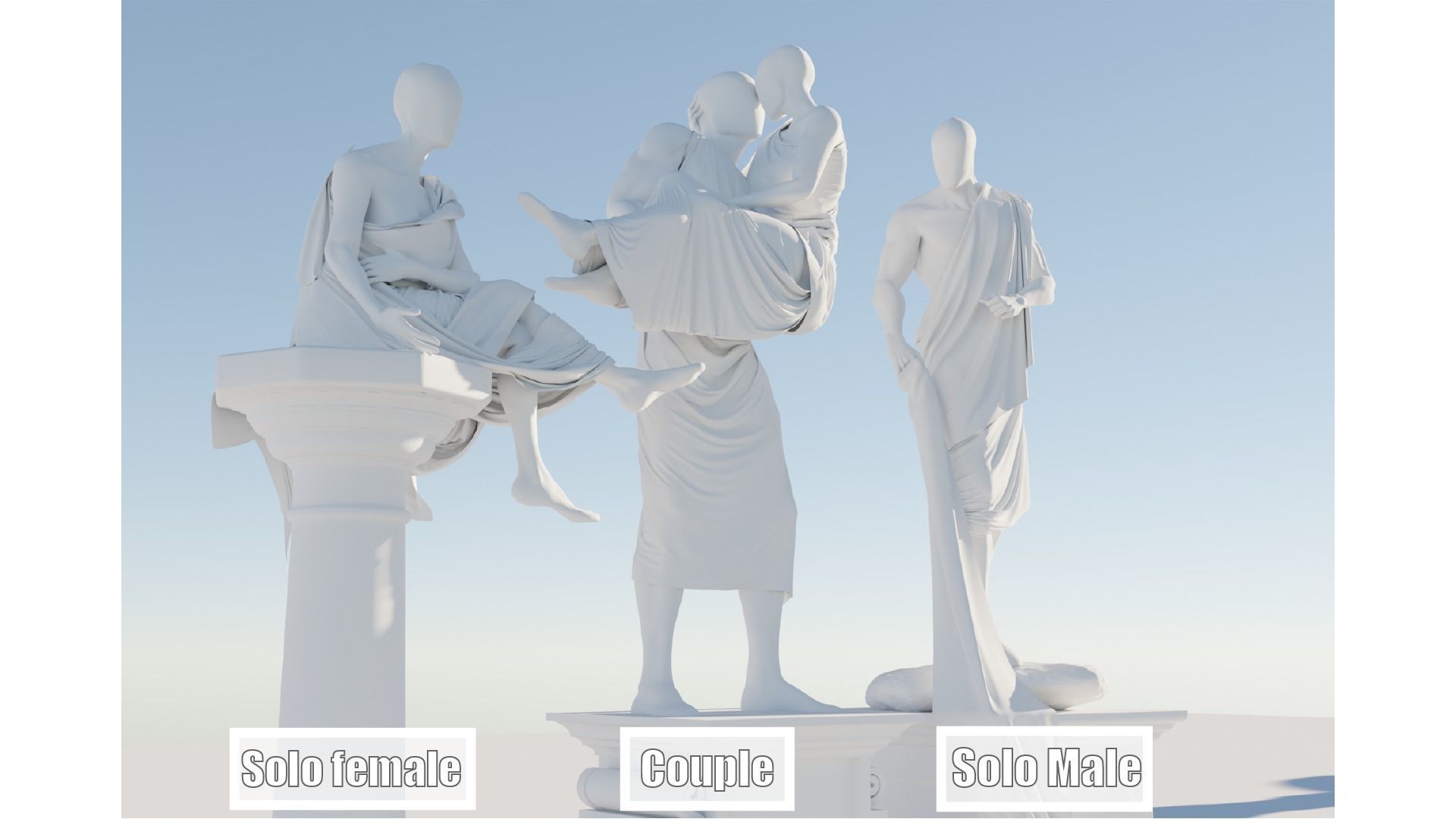 Greek Asset Pack and Statues 3D model | CGTrader