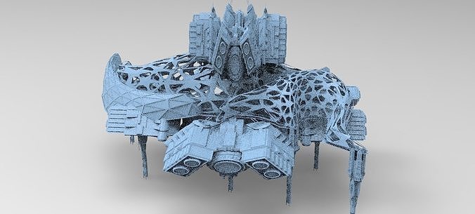 Dark Alien Hybrid base design Exterior 3D model | CGTrader