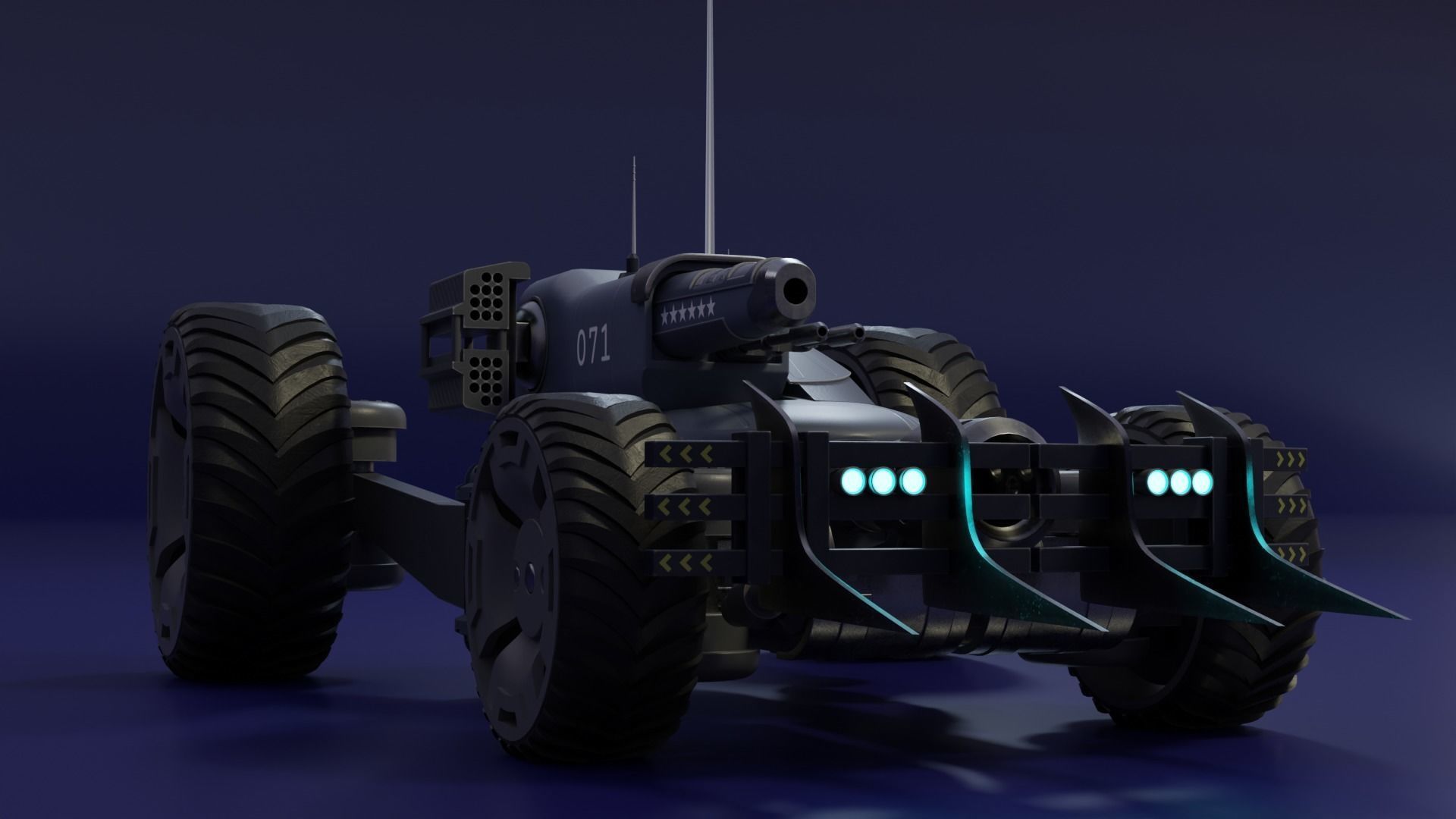 Sci Fi tank Hipoly model 3D model | CGTrader