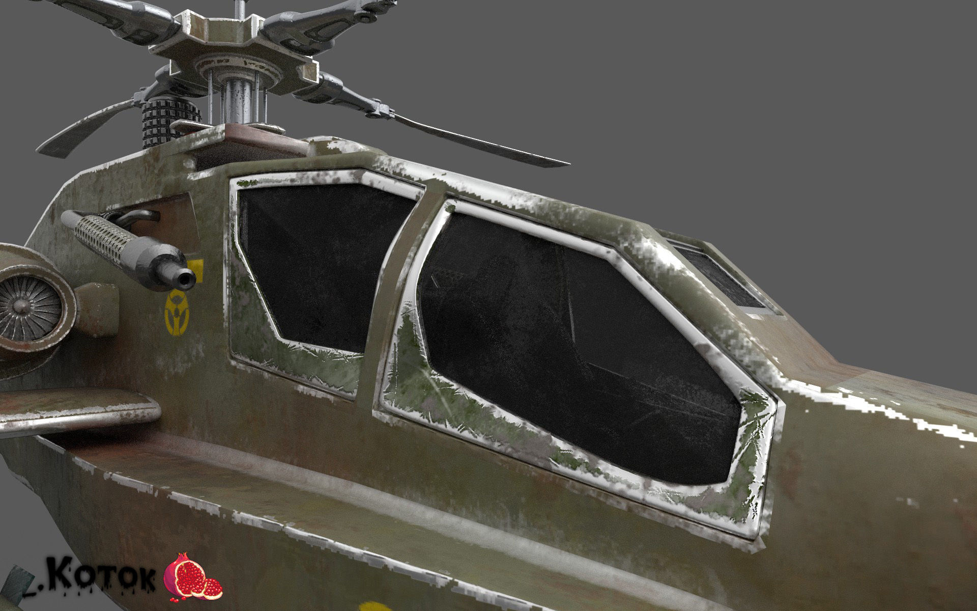 Apache military helicopter flying in sky free VR / AR / low-poly 3D ...