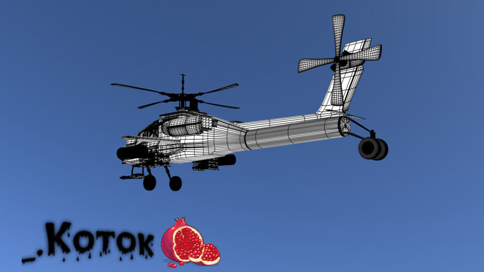 Apache military helicopter flying in sky free VR / AR / low-poly 3D ...