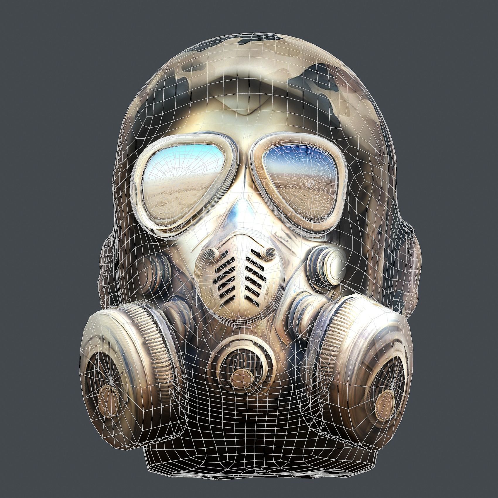 3D model Gas mask helmet 3d model military combat Low-poly VR / AR ...
