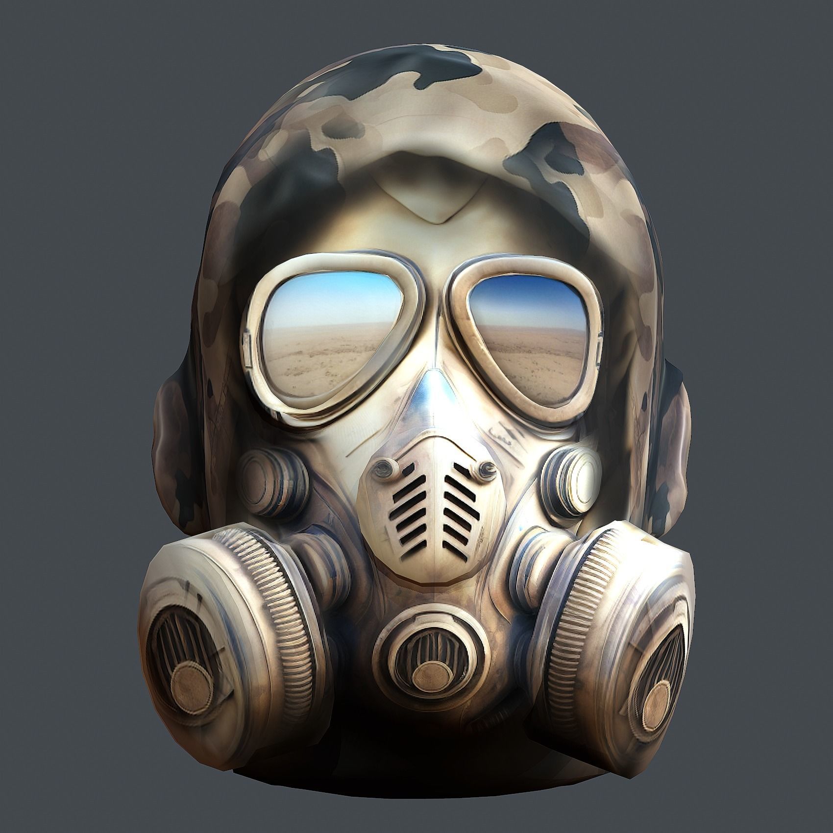 3D model Gas mask helmet 3d model military combat Low-poly VR / AR ...