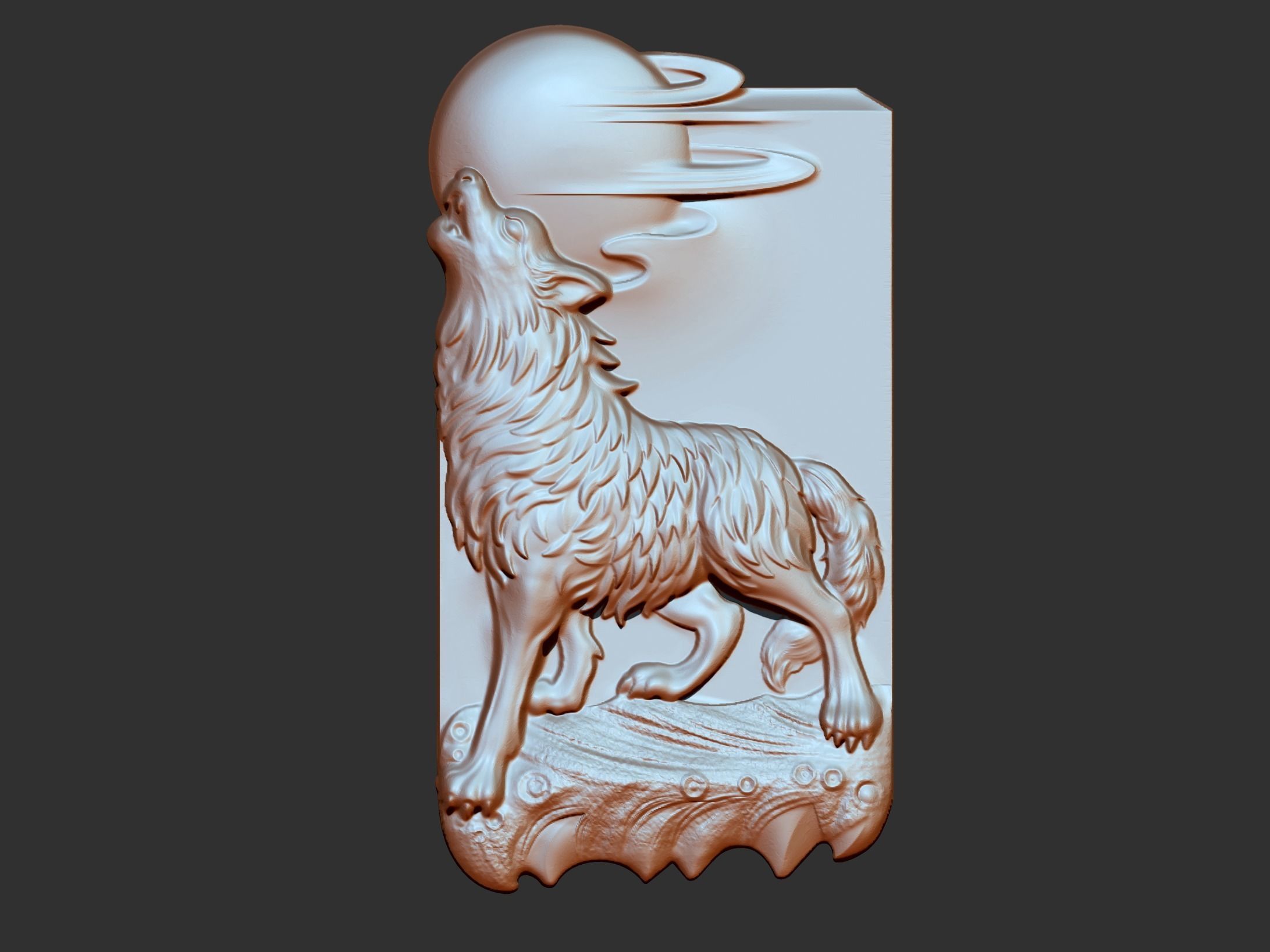 Howling Wolf 3D model 3D printable | CGTrader