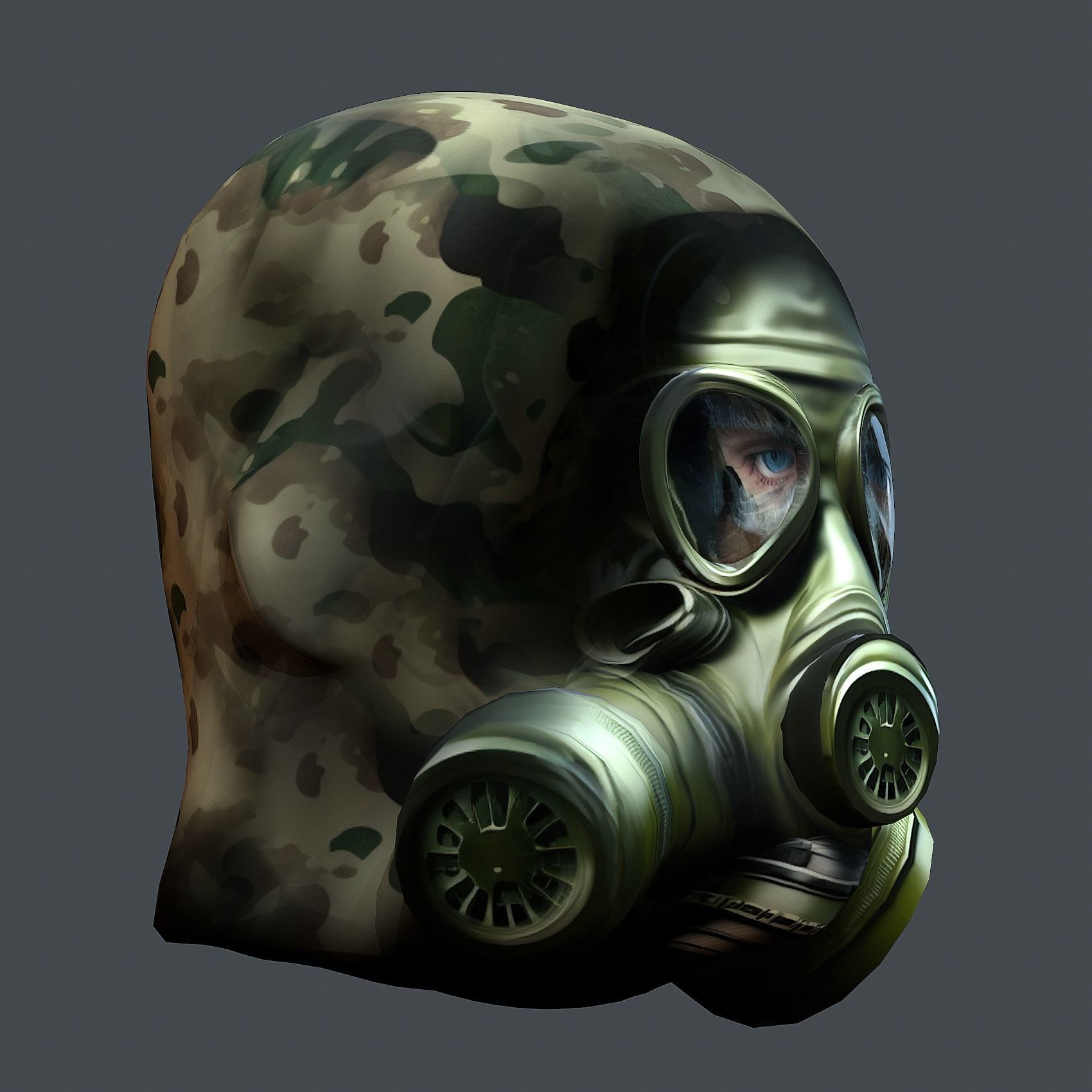 3D model Gas mask helmet 3d model military combat Low-poly VR / AR ...
