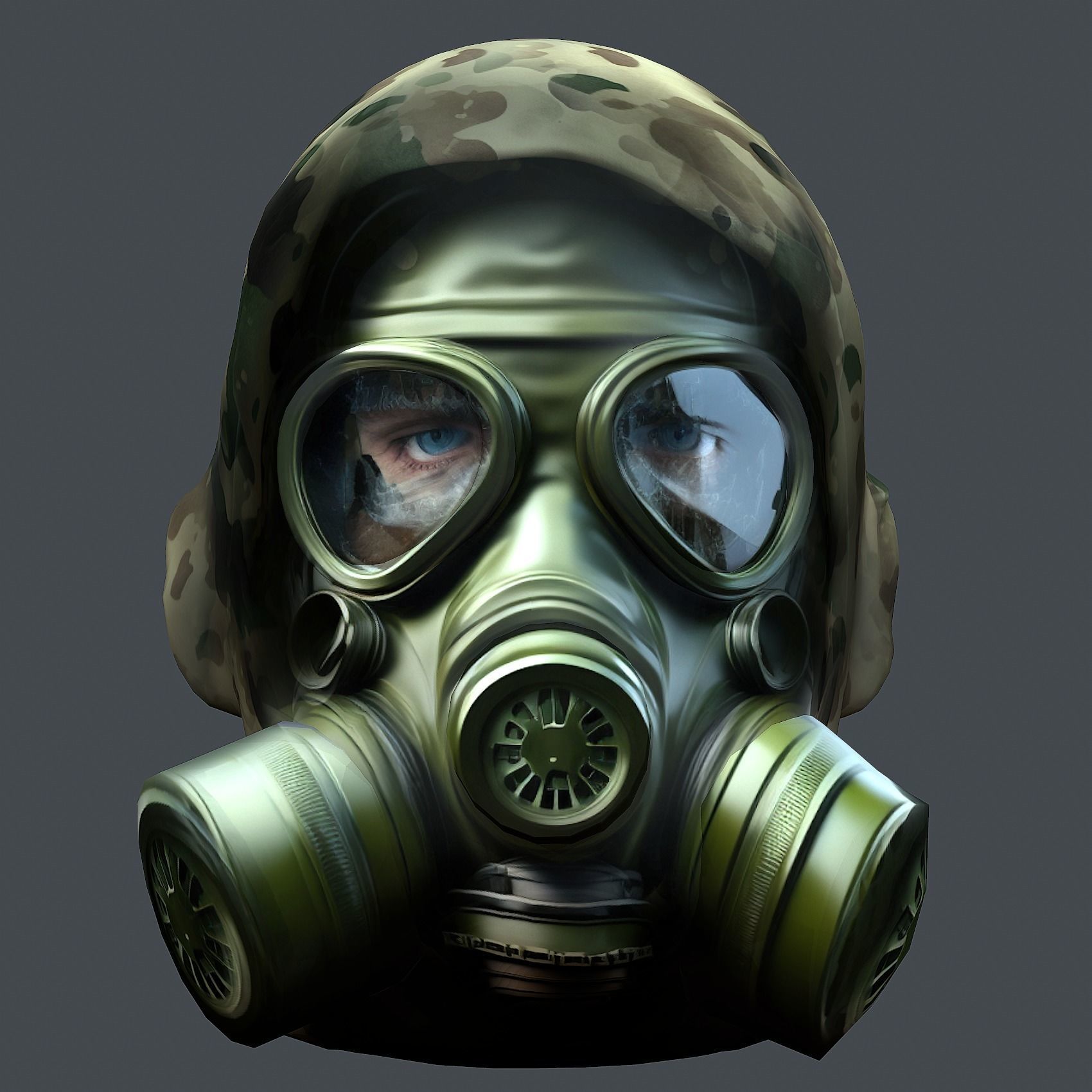 3D model Gas mask helmet 3d model military combat Low-poly VR / AR ...