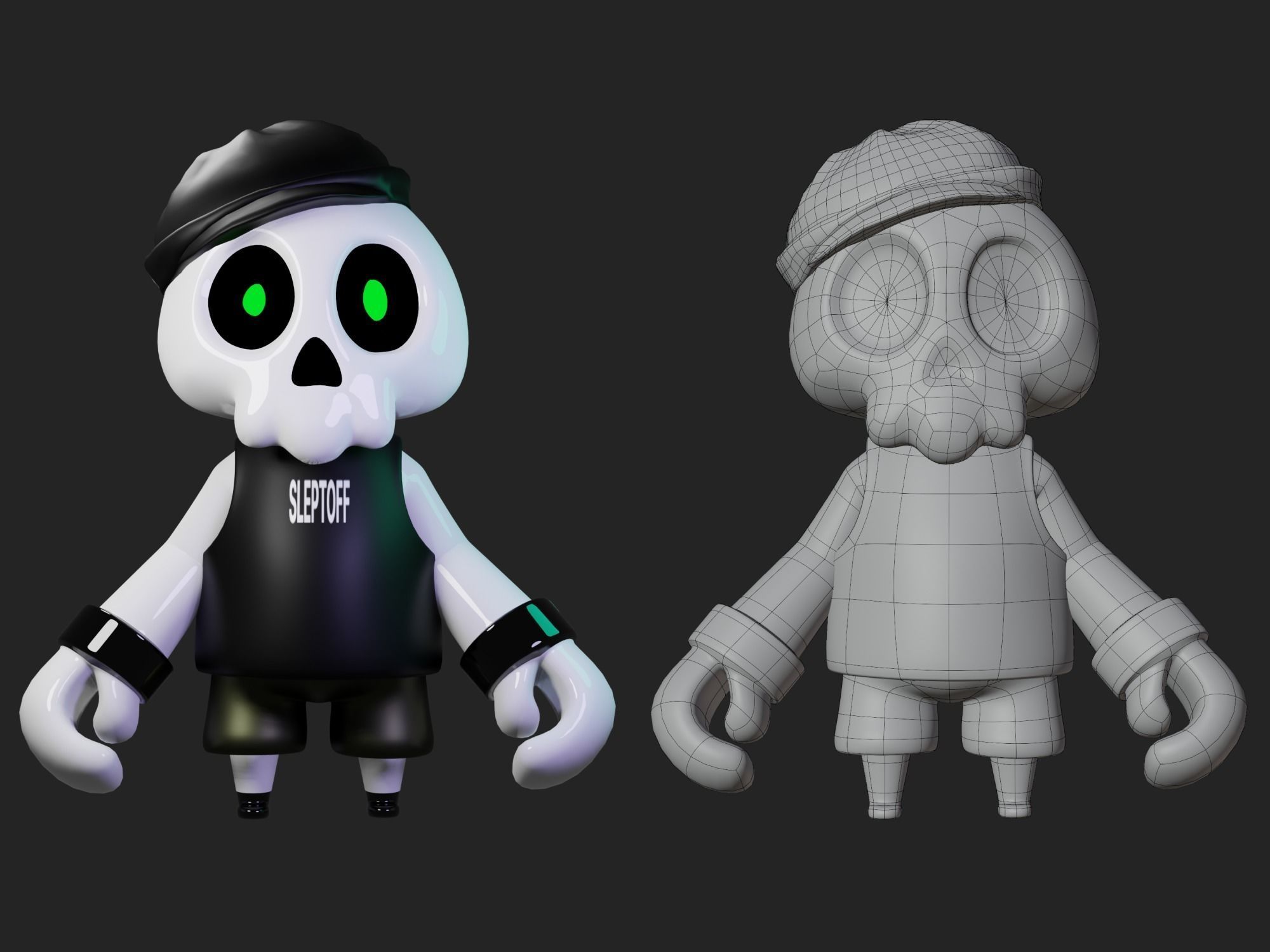 Character cartoon skeleton 3D model | CGTrader