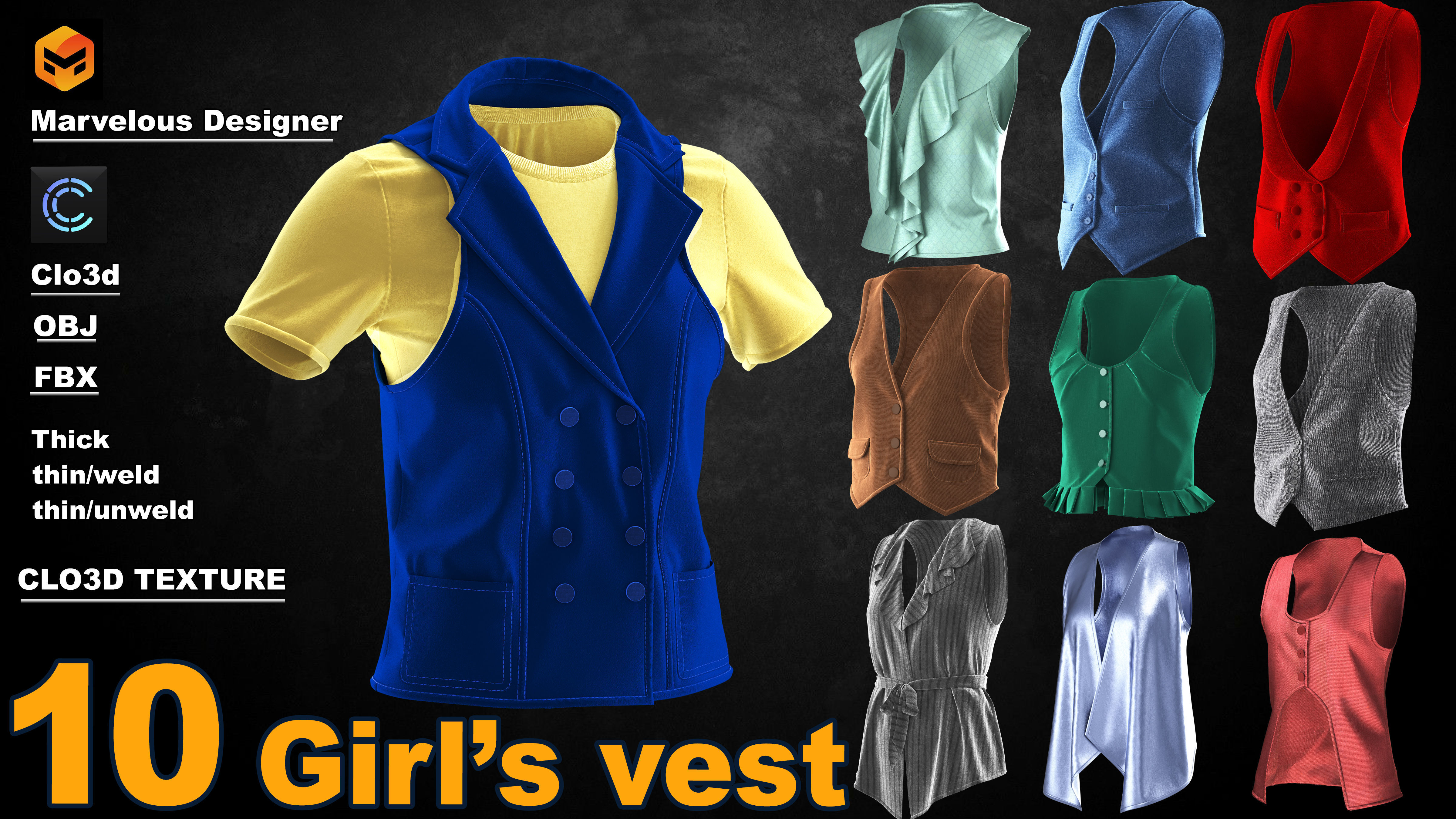 woman vest 3D model | CGTrader