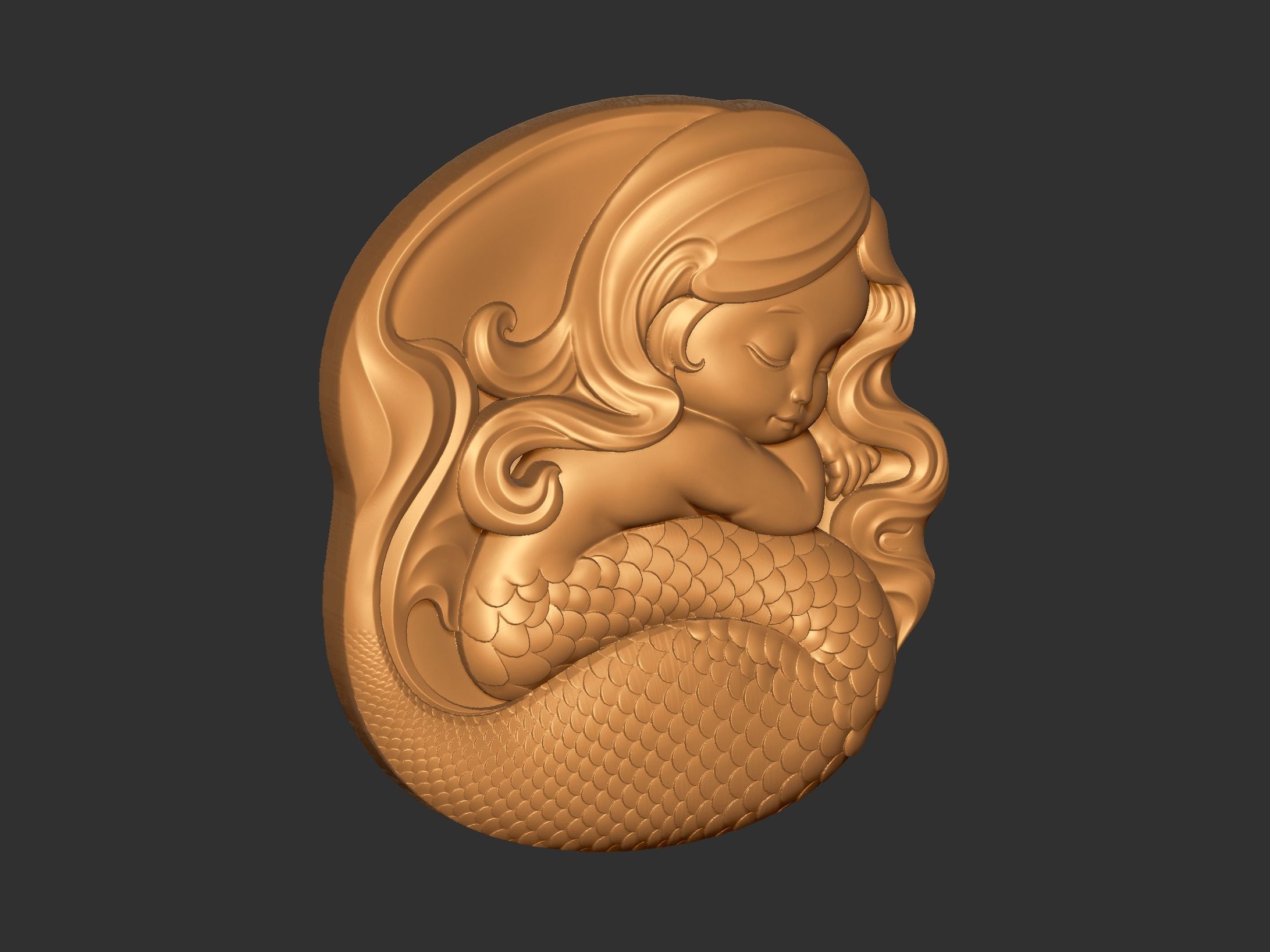 little mermaid 3D model 3D printable | CGTrader