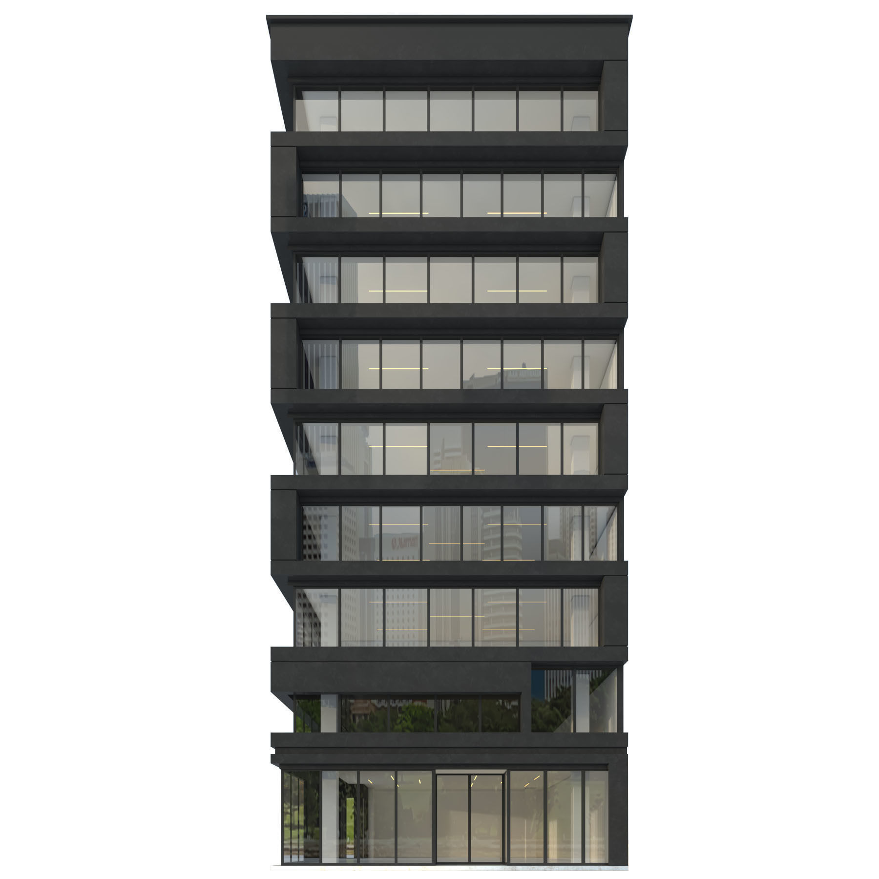 Modern office building No 6 3D model | CGTrader