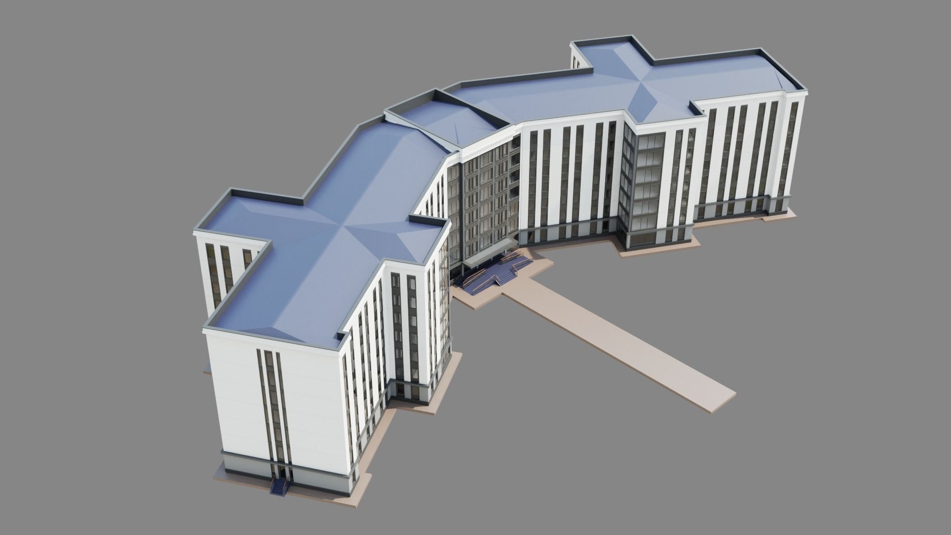 University Building ID049 3D model | CGTrader
