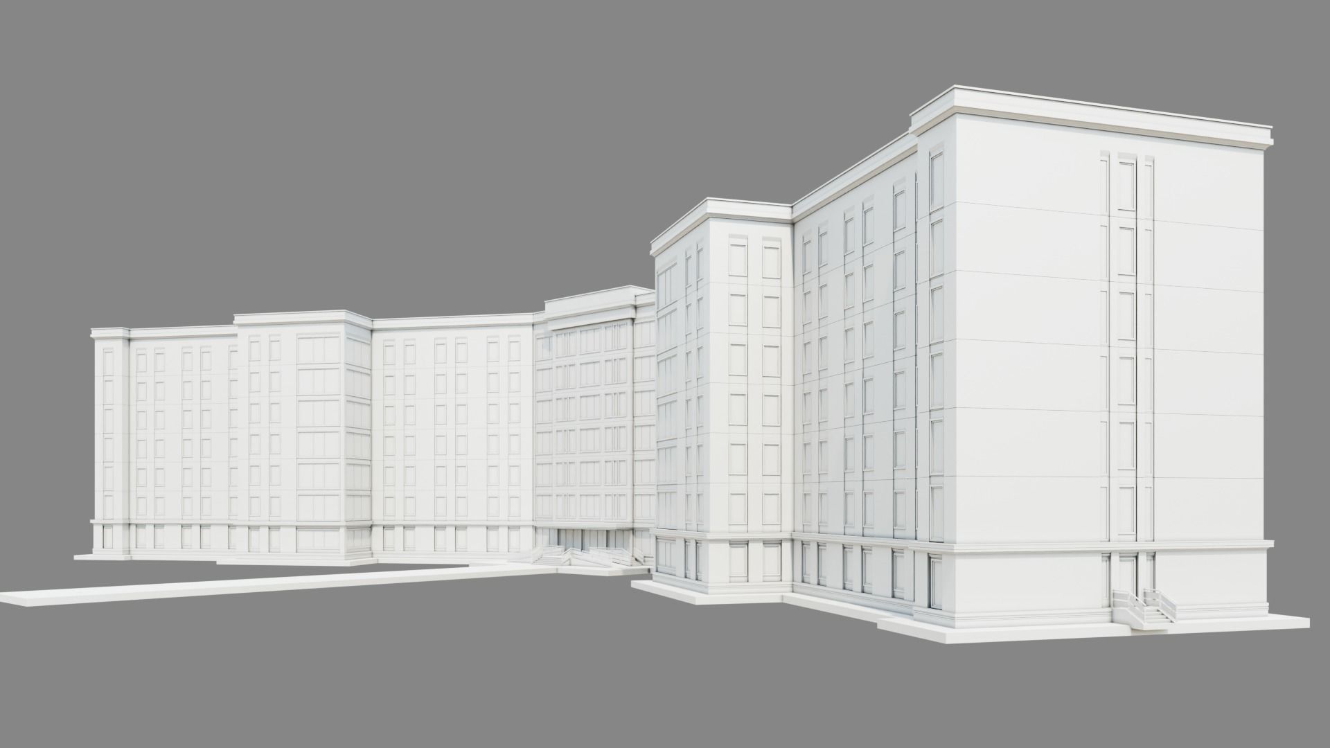 University Building ID049 3D model | CGTrader